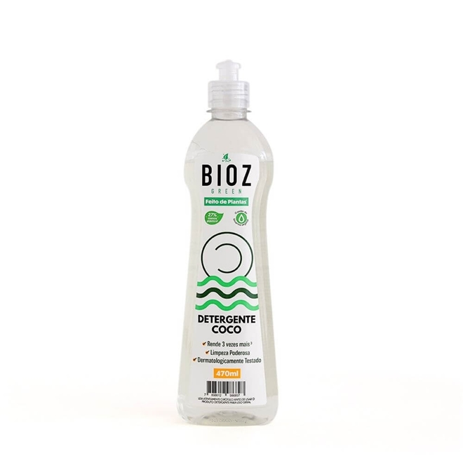 DETERGENTE COCO 470ml - Detergente Coco 470ml Bioz Green - BIOZ GREEN
